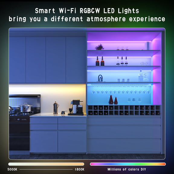 Shop RGBCW Smart Cabinet Led Strip Light - BASON Lighting